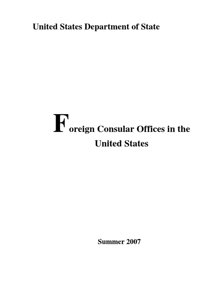 Foreign Consular Offices in the U.S. | PDF | Consul (Representative ...