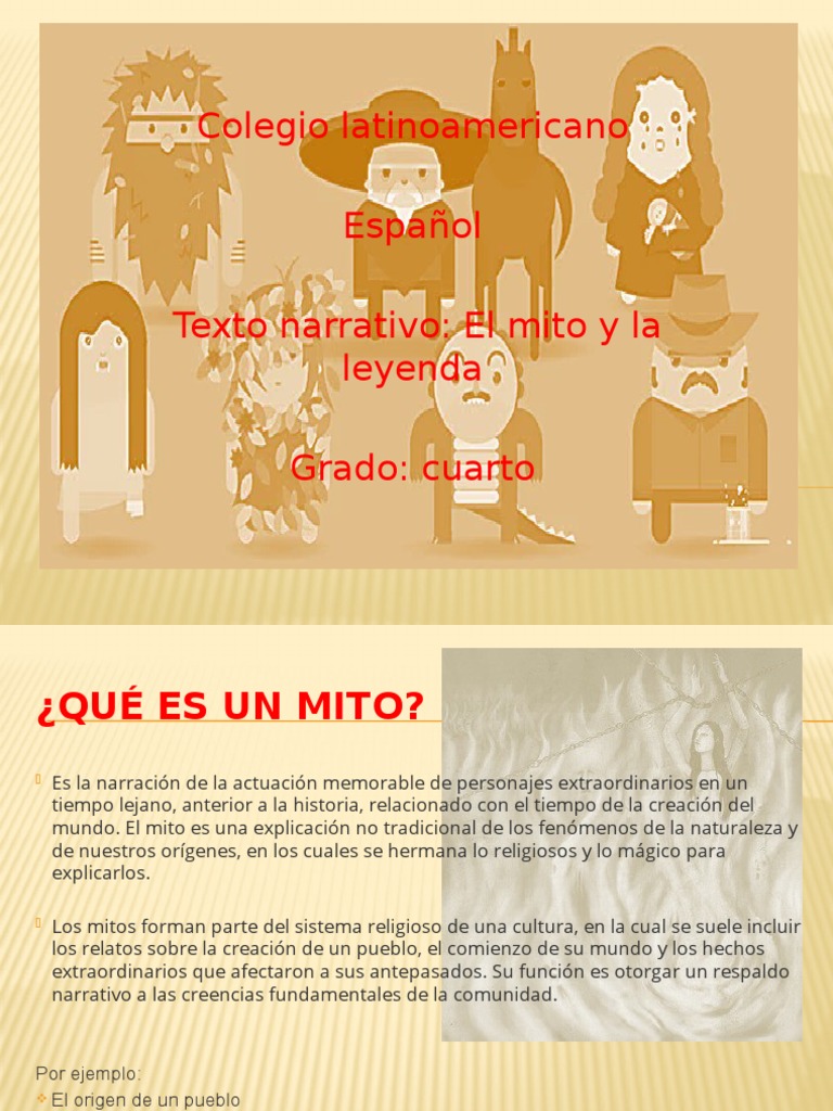 Diapositiva El Mito y La Leyenda | PDF | Leyendas | Narrativa