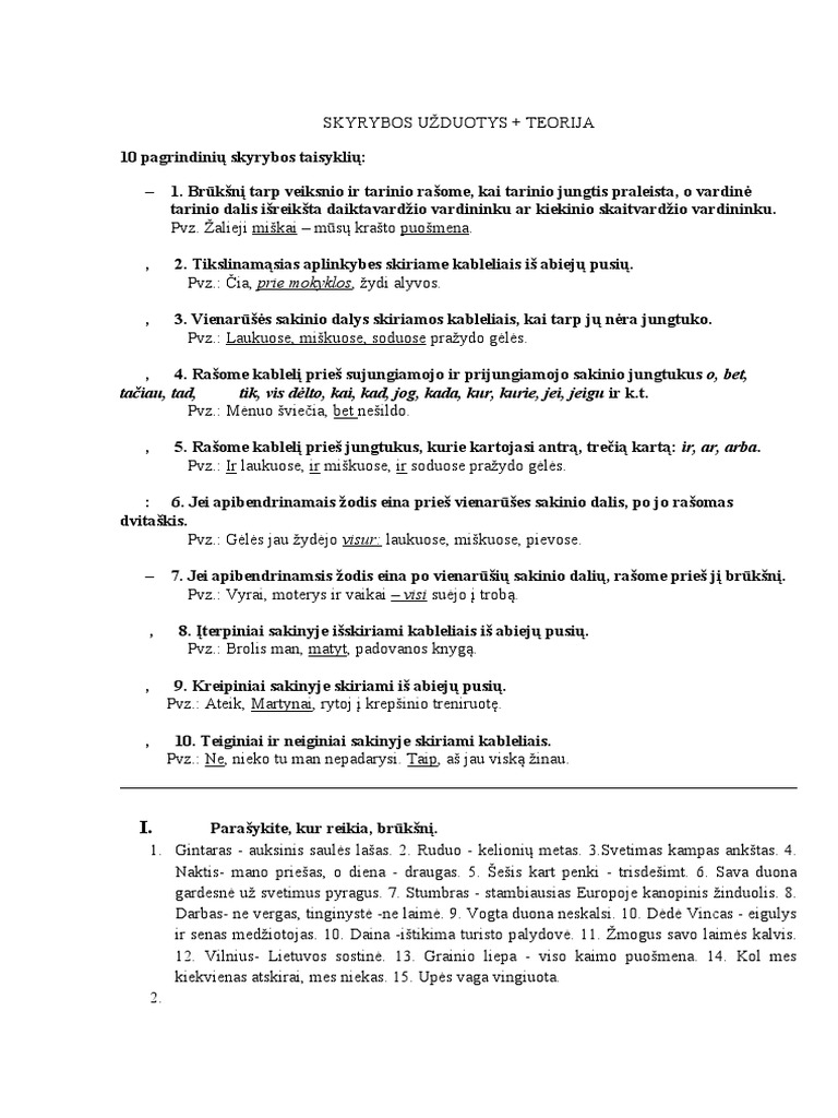 Skyrybos Užduotys | PDF