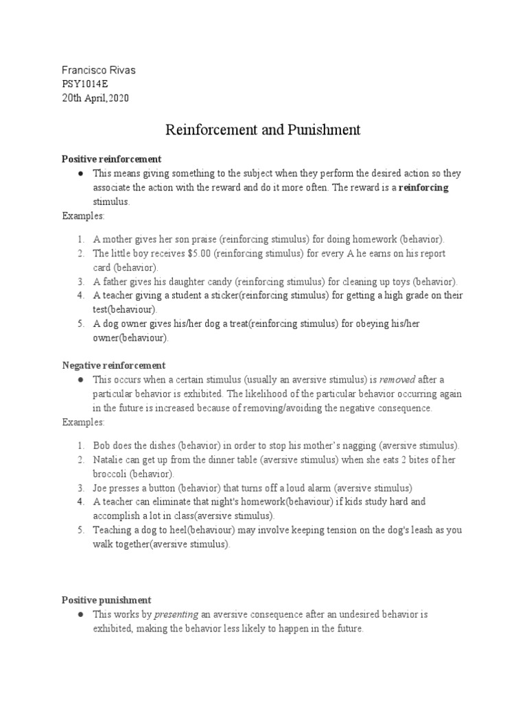 Reinforcement and Punishment | PDF | Reinforcement | Clinical Psychology