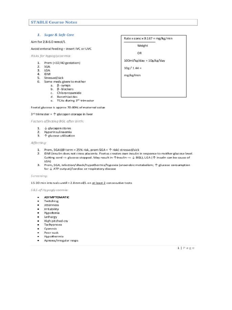 Stable Course Notes | PDF