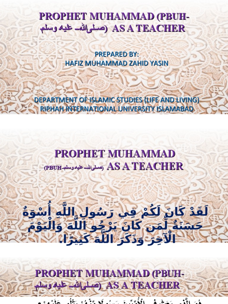 Prophet M. As A Teacher | PDF | Prophets And Messengers In Islam | Muhammad