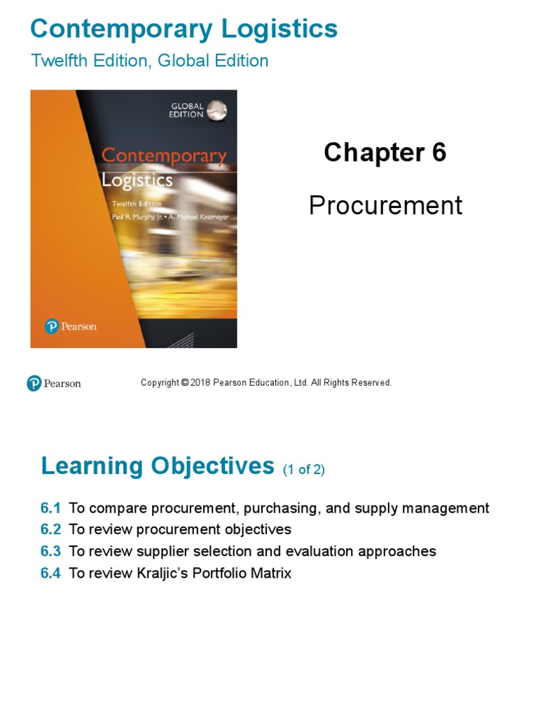 Contemporary Logistics: Procurement | PDF | Procurement | Supply Chain