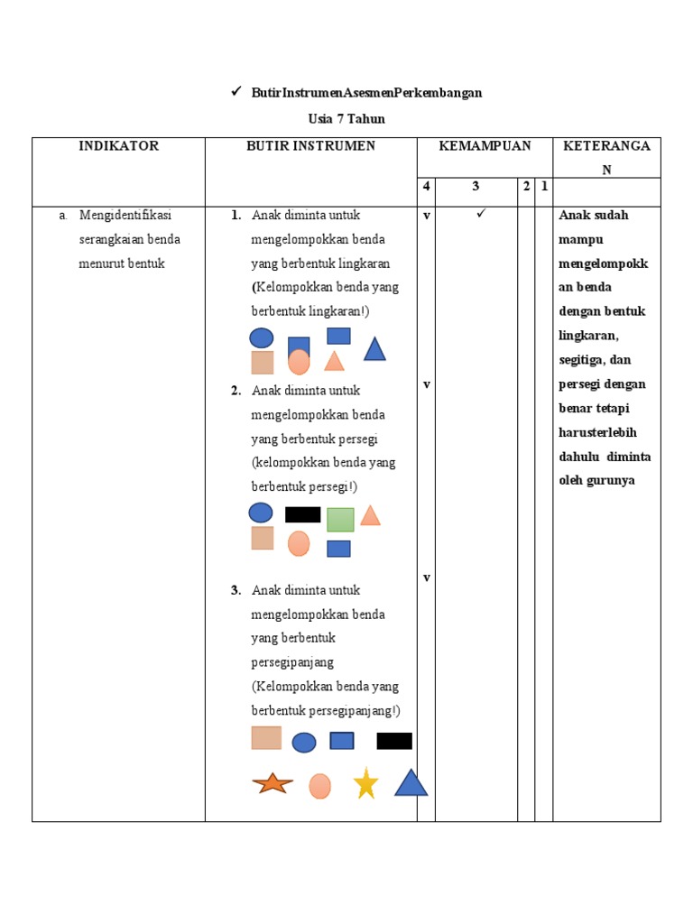Instrumen Pra Berhitung-3 | PDF