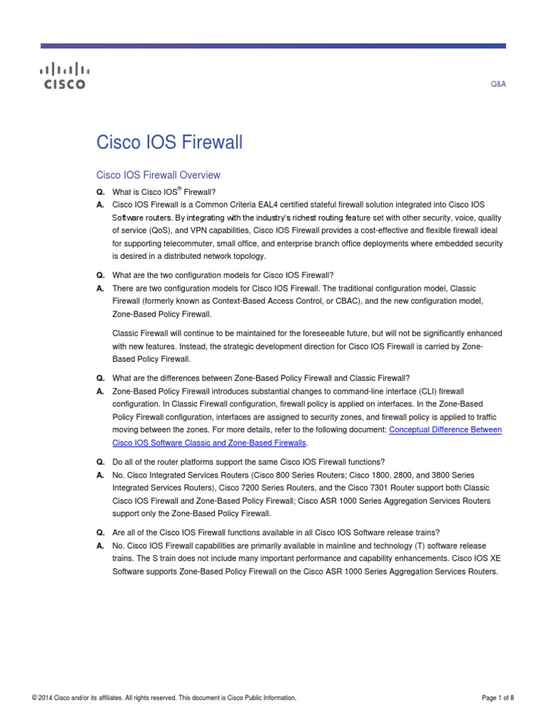 Cisco IOS Firewall Overview | PDF | Port (Computer Networking) | Proxy Server