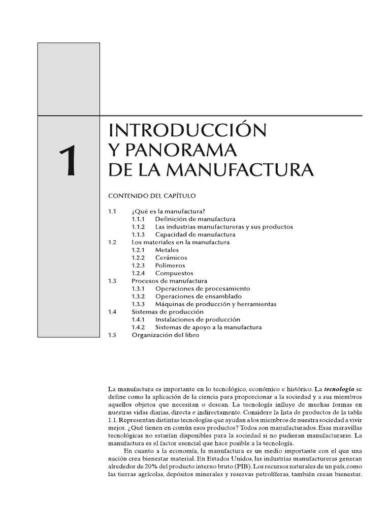 Lectura 1 Procesos de Manufactura | PDF