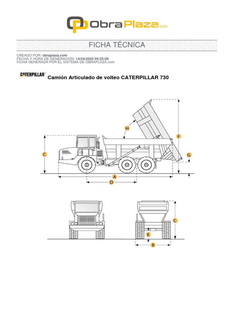 Ficha Técnica CAMIÓN DE VOLTEO 14 M3 PDF | PDF | Coche | Vehículos de ...