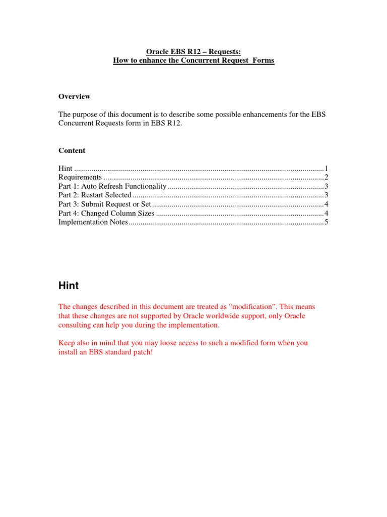 EBS R12 - How To Enhance The Conc Requests Form | PDF | Oracle Database ...