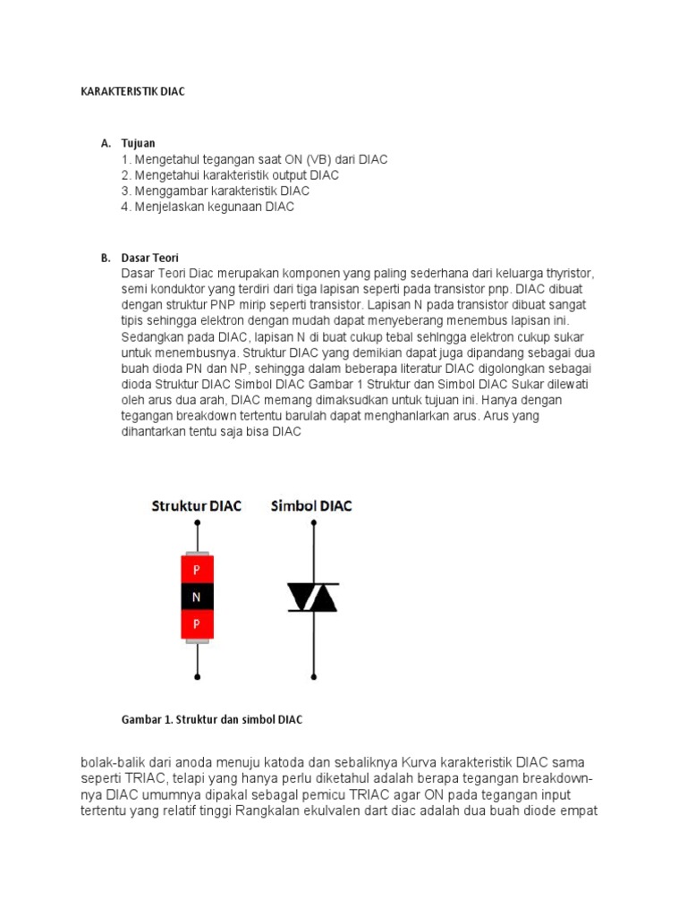 Karakteristik dan Fungsi DIAC | PDF
