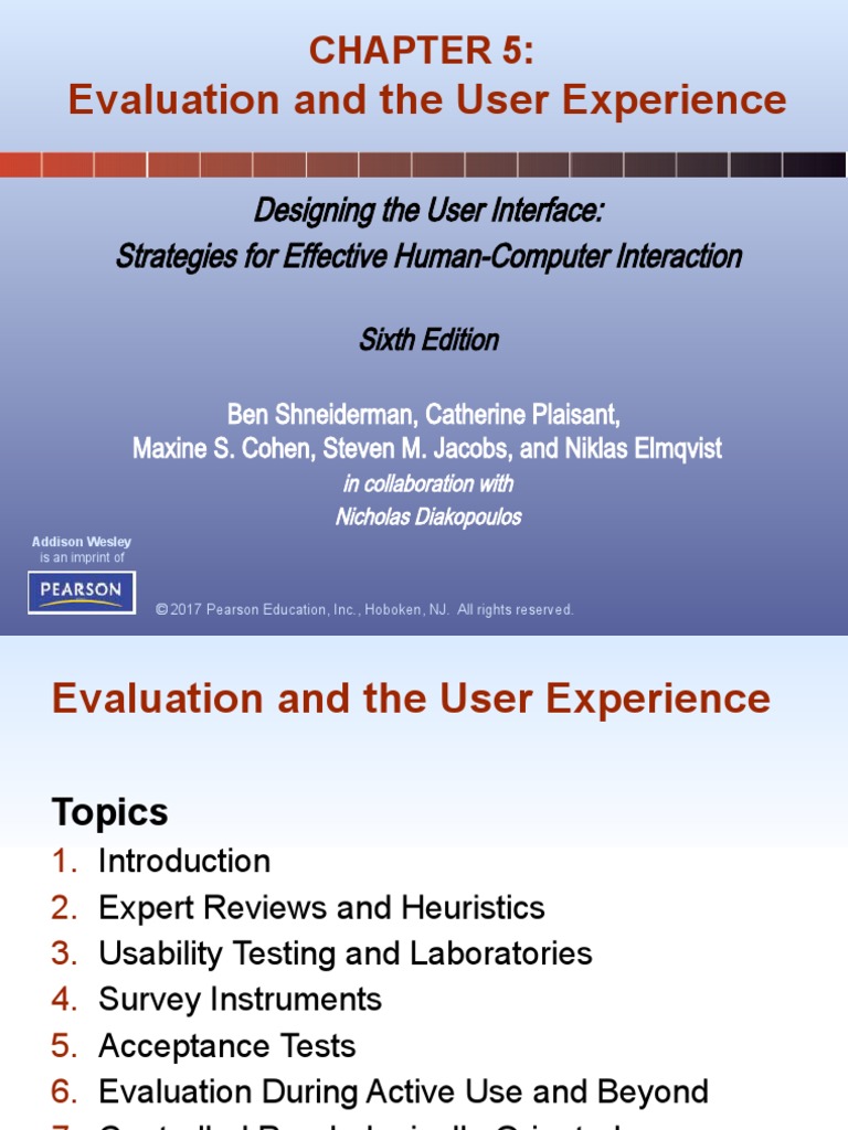 Evaluation and The User Experience: Designing The User Interface ...