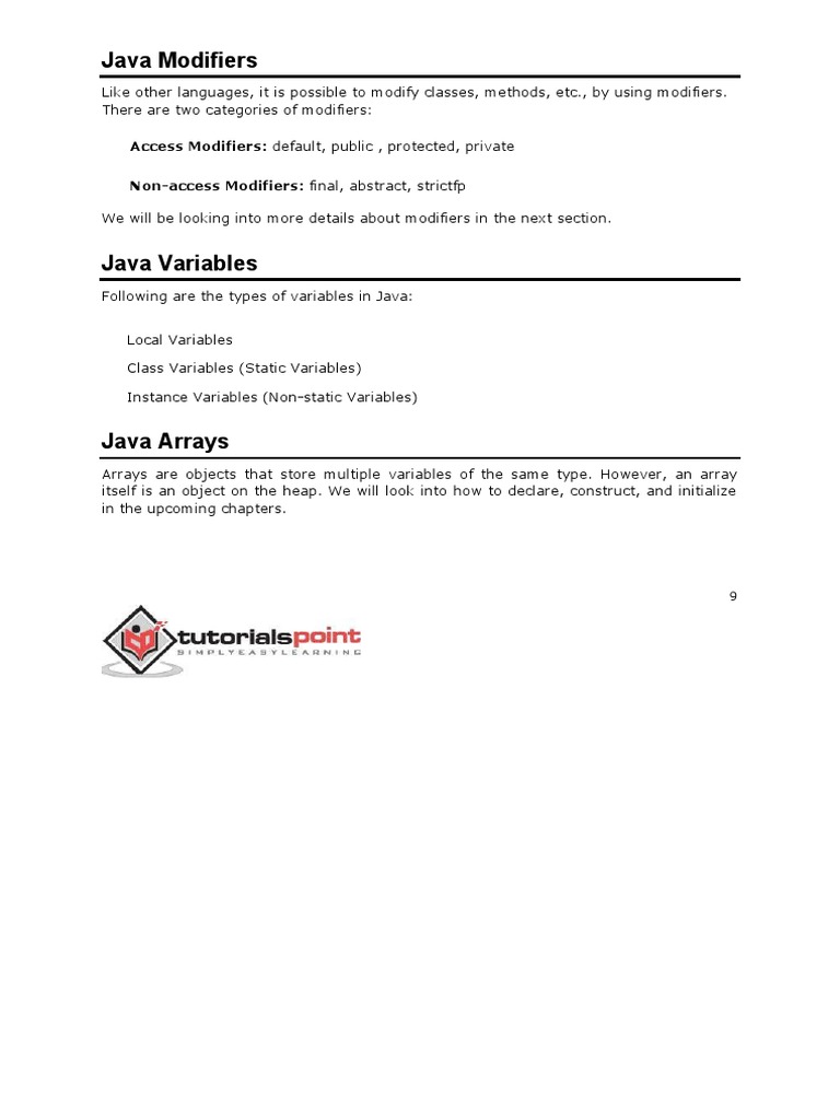Java Modifiers: Access Modifiers: Default, Public, Protected, Private ...