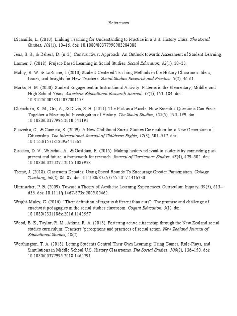 References Final | PDF | Project Based Learning | Curriculum