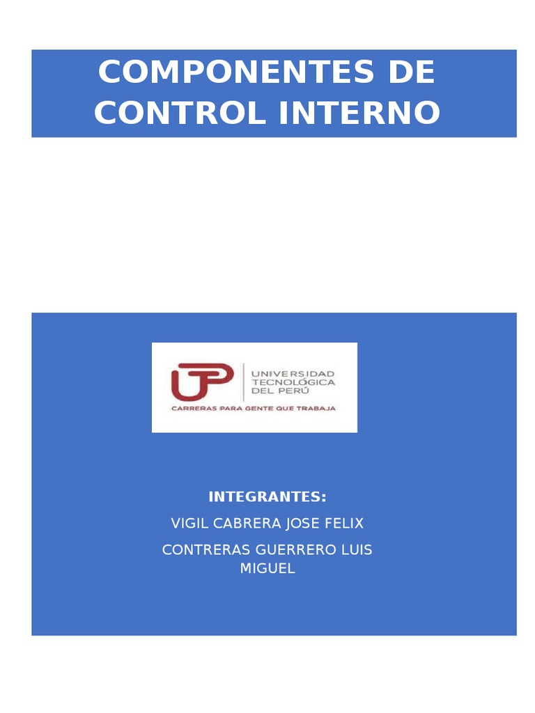 Componentes de Control Interno | PDF | Gestión de recursos humanos ...