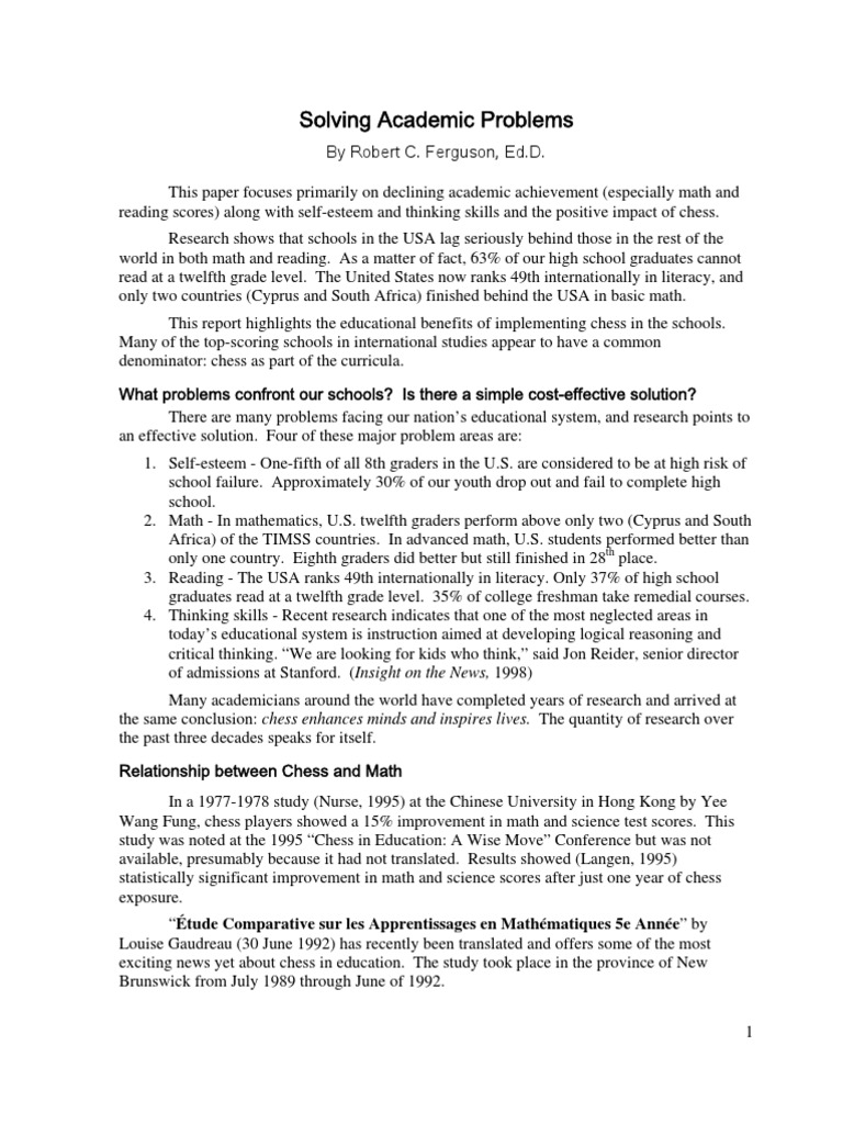 Solving Academic Problems | Cognitive Development | Experiment