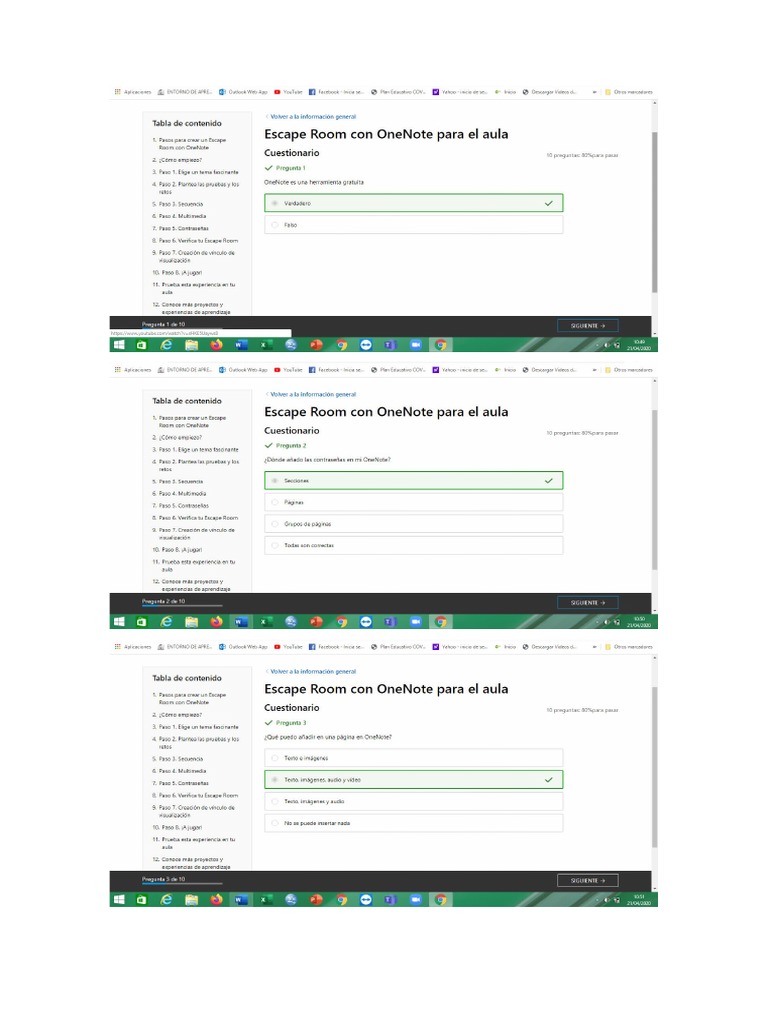 Respuestas Escape Room Con OneNote para El Aula | PDF