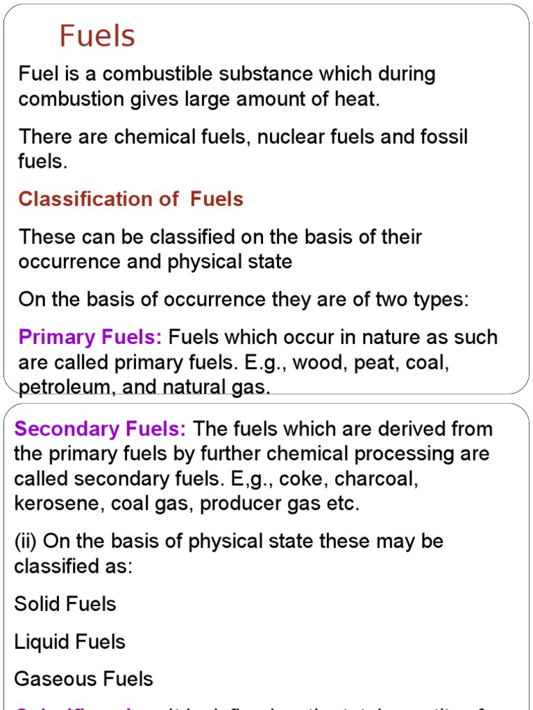 Fuels: Classification and Calorific Value | PDF | Cracking (Chemistry ...