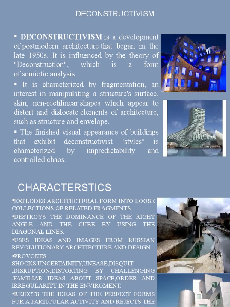 Deconstructivism PPT | PDF | Architectural Design | Architecture
