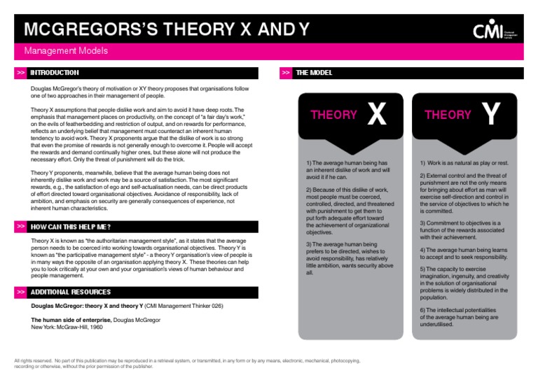 McGregor's Theory X and Y Explained | PDF | Action (Philosophy ...