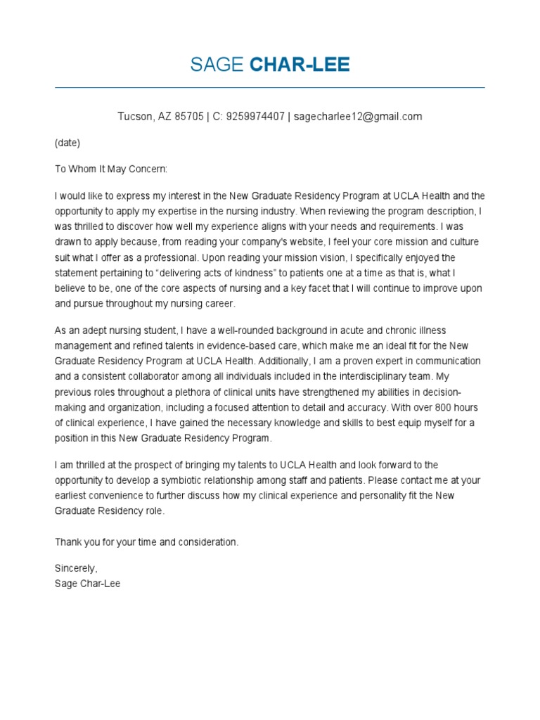 Cover Letter Ucla Health | PDF