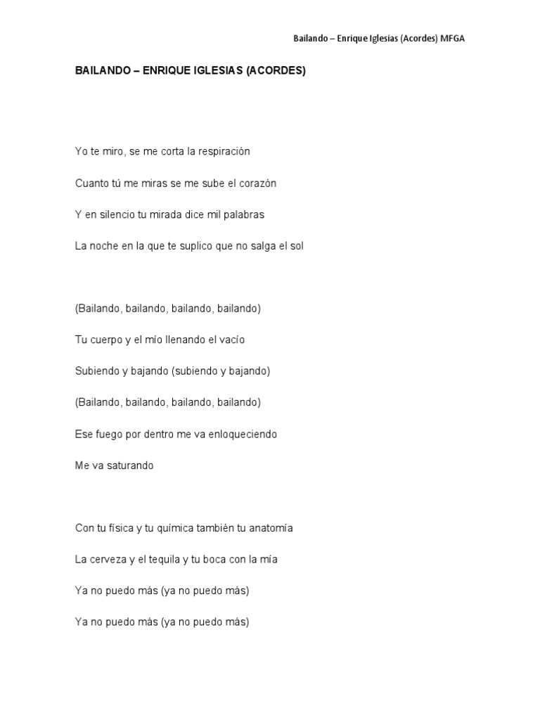 Bailando Enrique Iglesias | PDF | Entretenimiento (general)