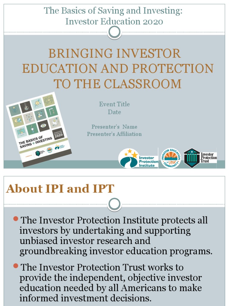 IPT Basics TTT PowerPoint | PDF | Investor | Investing