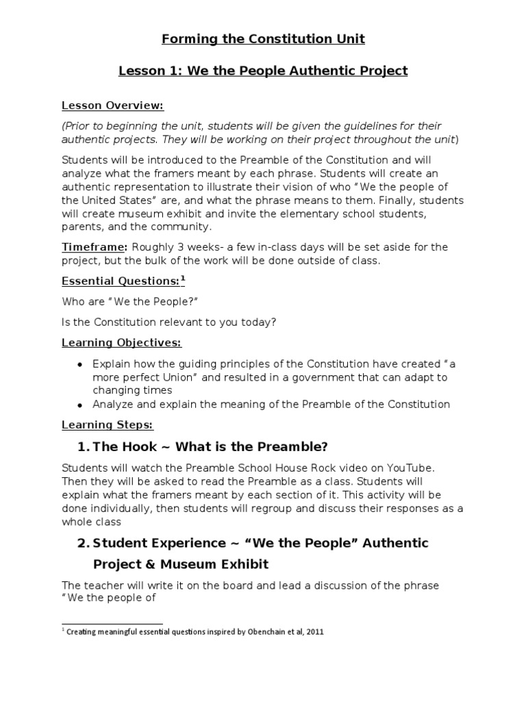 Lesson 7 - We The People | PDF | Rubric (Academic) | Museum