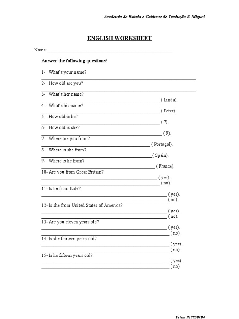 English Worksheet for Beginners | PDF | Semantics | Syntactic Relationships