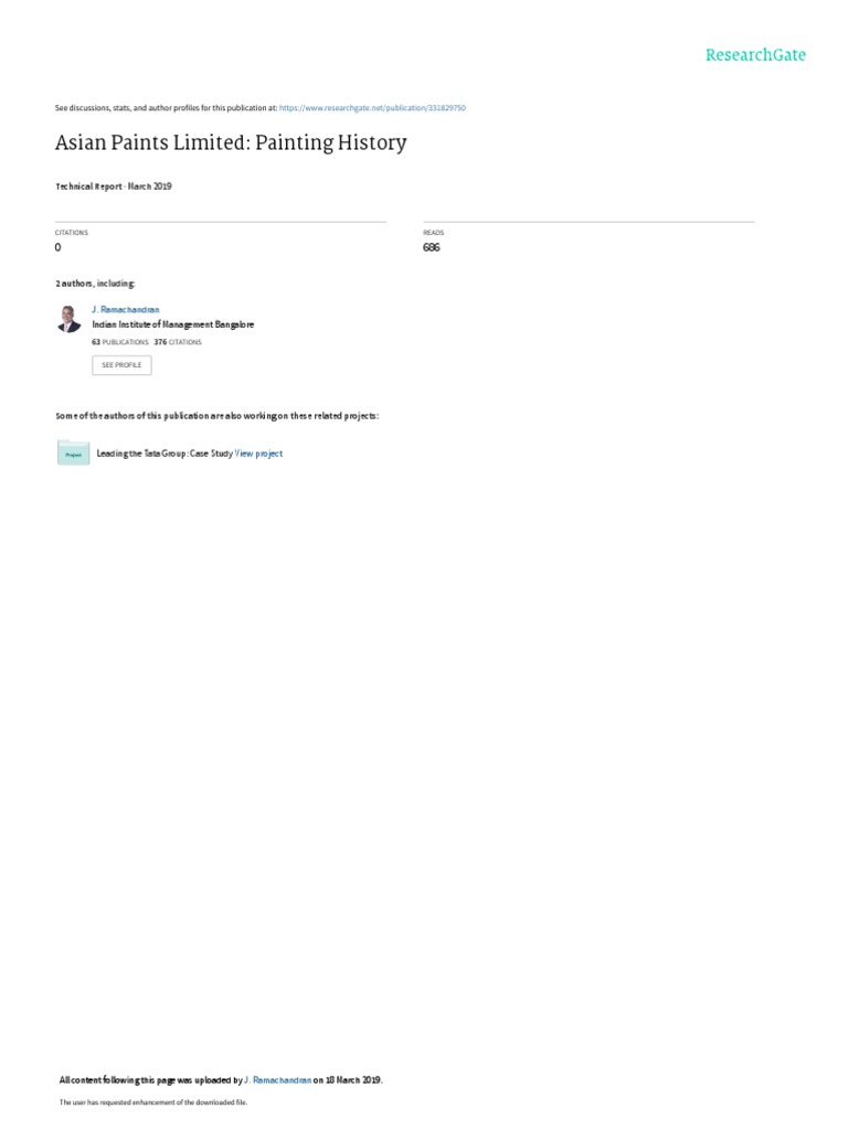 Asian Paints Limited: Painting History: March 2019 | PDF | Value Added ...