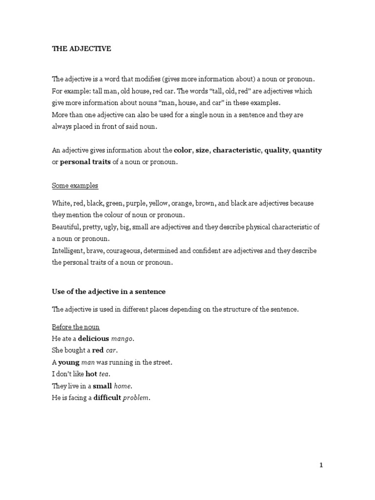 THE ADJECTIVE OSASCOMP Plus REVISION | PDF | Friends | Adjective