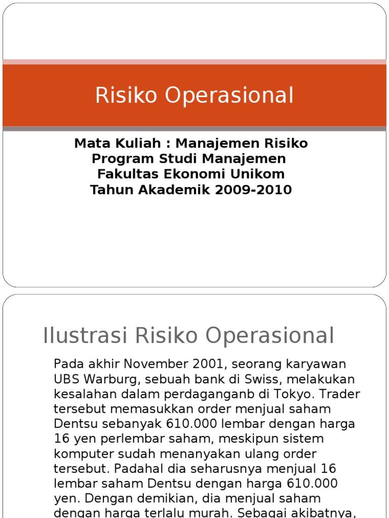 Risiko Operasional | PDF | Bisnis