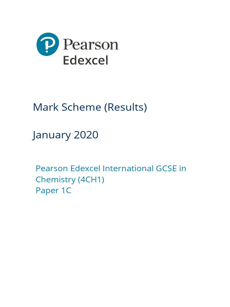 Mark Scheme (Results) January 2020: Pearson Edexcel International GCSE ...