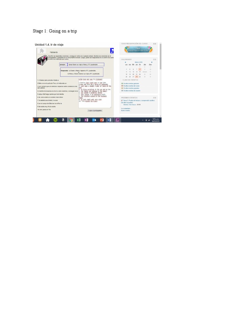 Stage 1: Going On A Trip | PDF