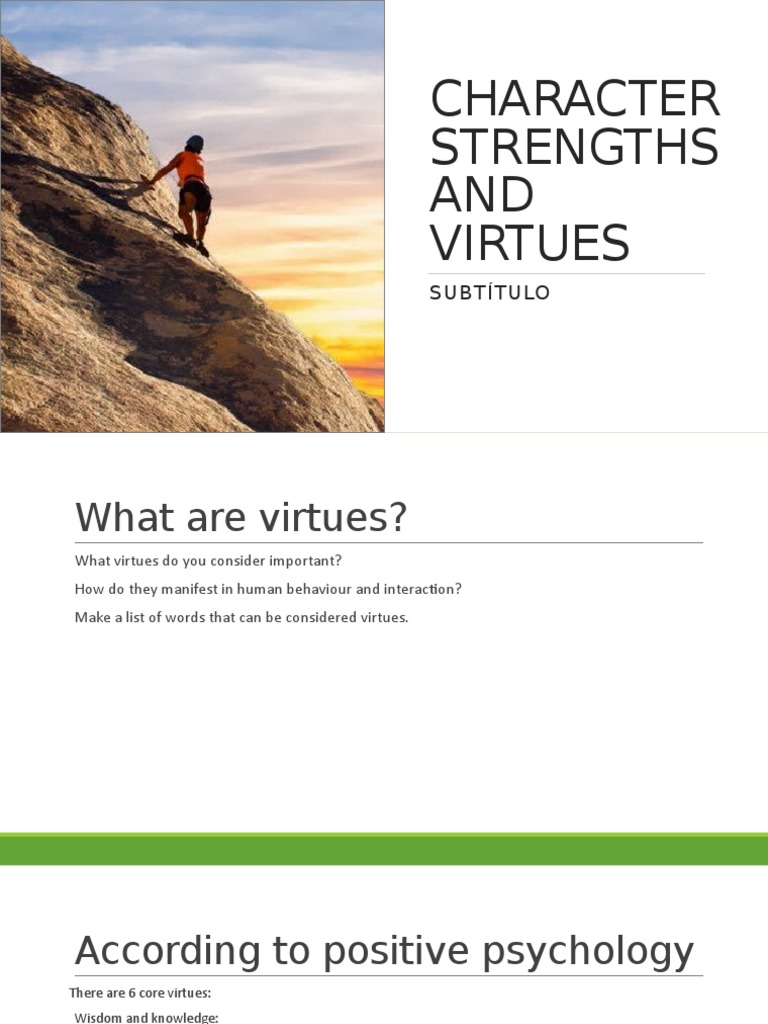Character Strength and Virtues | PDF | Courage | Virtue