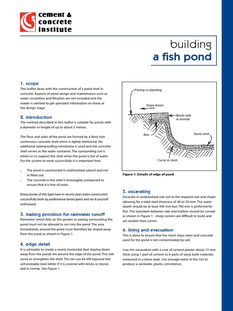 Building A Fish Pond | PDF | Plaster | Concrete