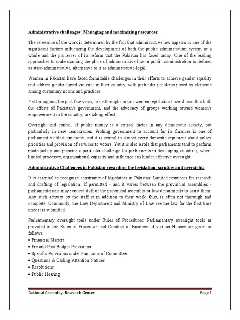 Administrative Challenges: Managing and Maximizing Resources | PDF ...