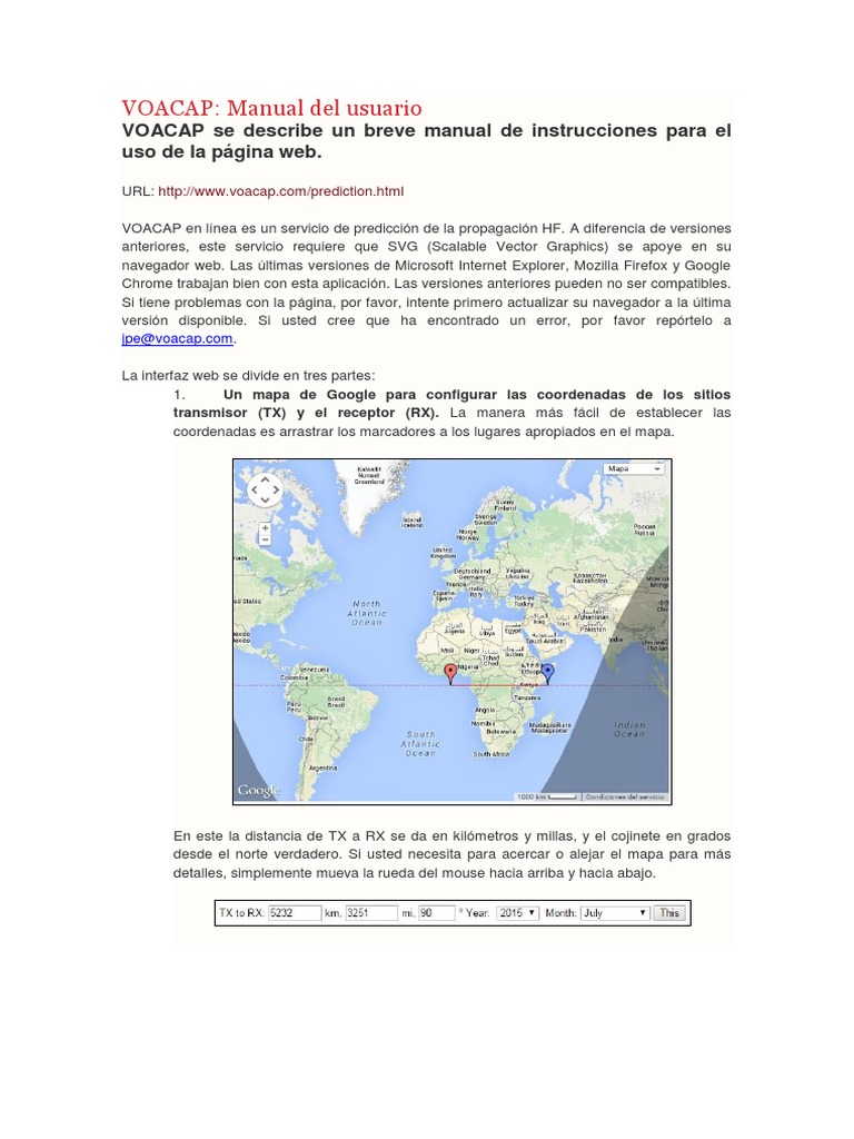 Manual de uso de VOACAP Online | PDF | Antena (Radio) | Inalámbrico