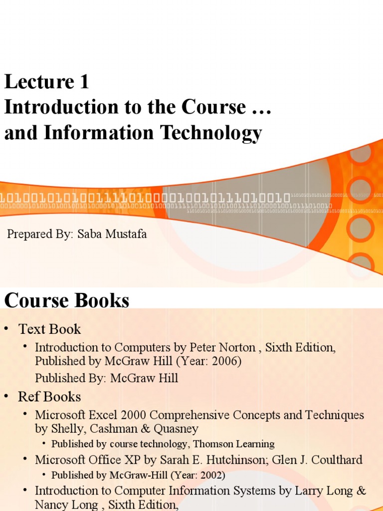Week 1 Lecture 1 Intro To Computer | PDF | Science And Technology ...