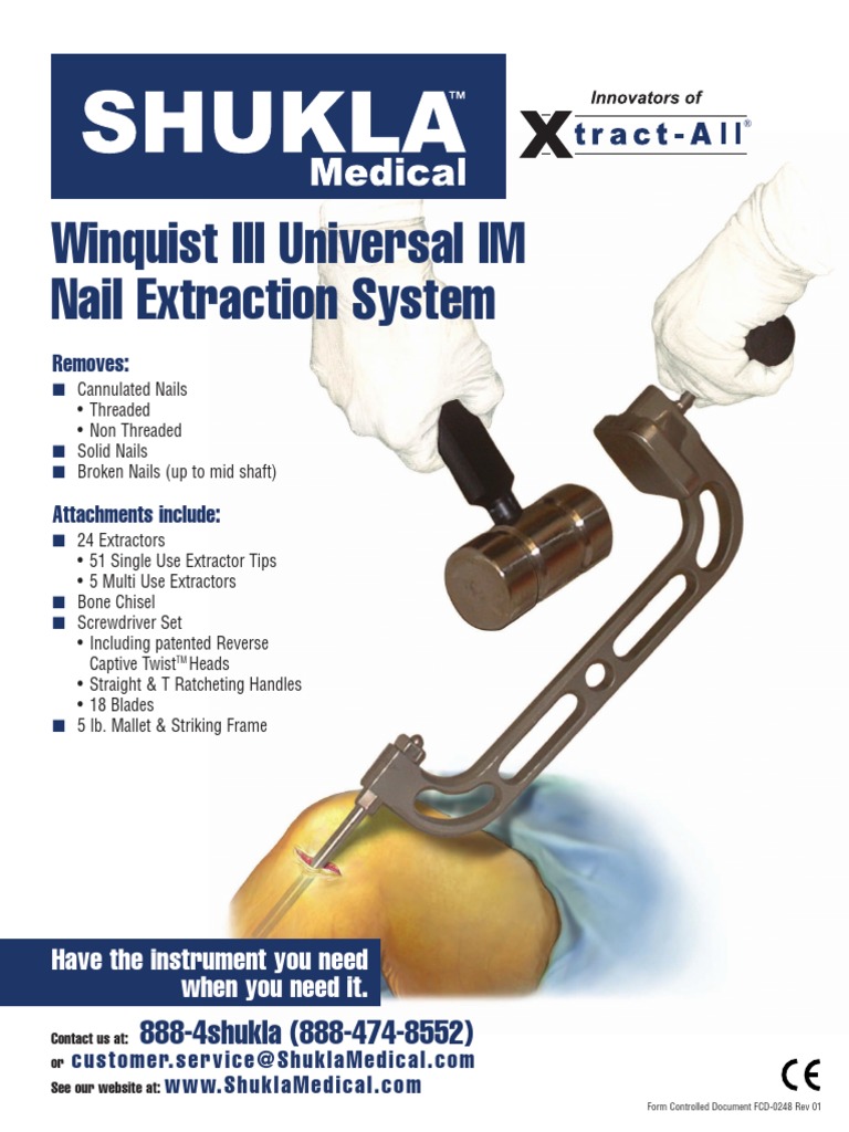 Winquist III Universal IM Nail Extraction System: 888-4shukla (888-474 ...