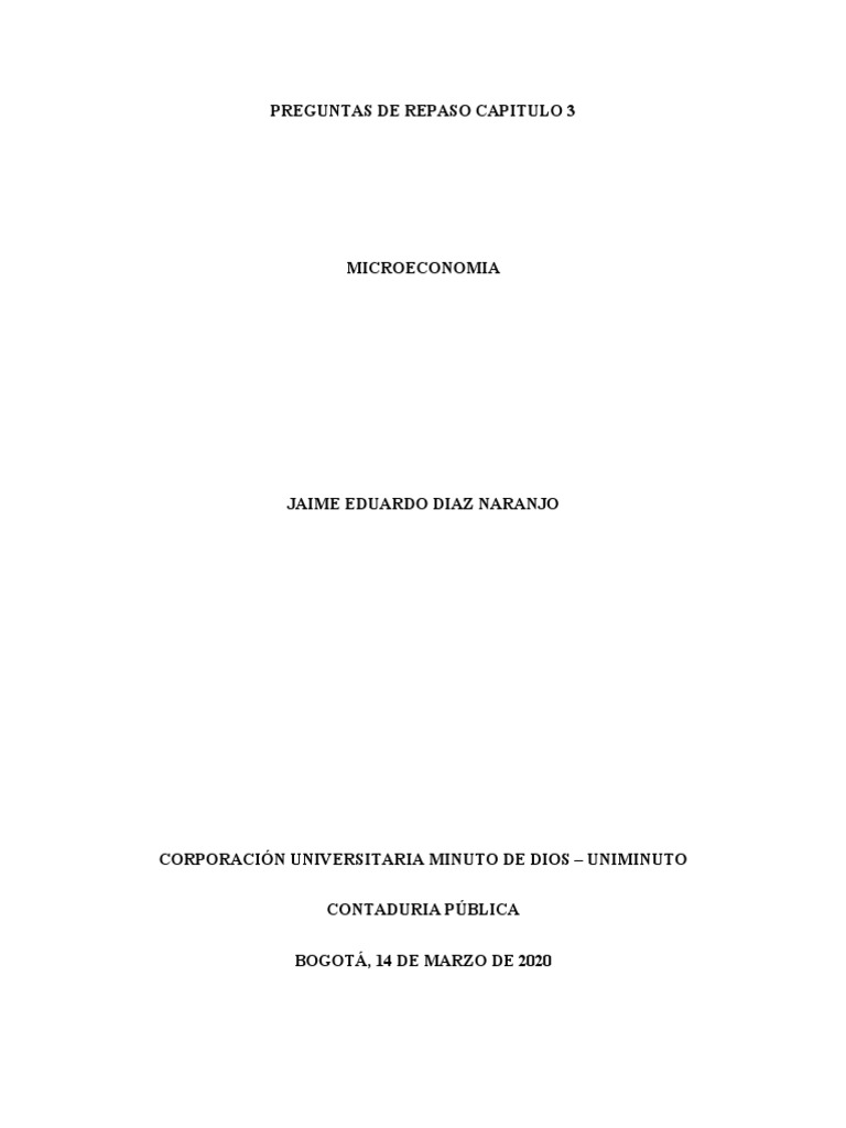 Preguntas de Repaso Capitulo 3 | PDF | Ventaja comparativa | Costo de ...