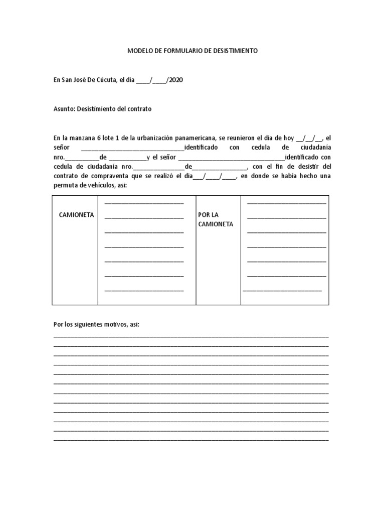 Modelo de Formulario de Desistimiento | PDF | Business