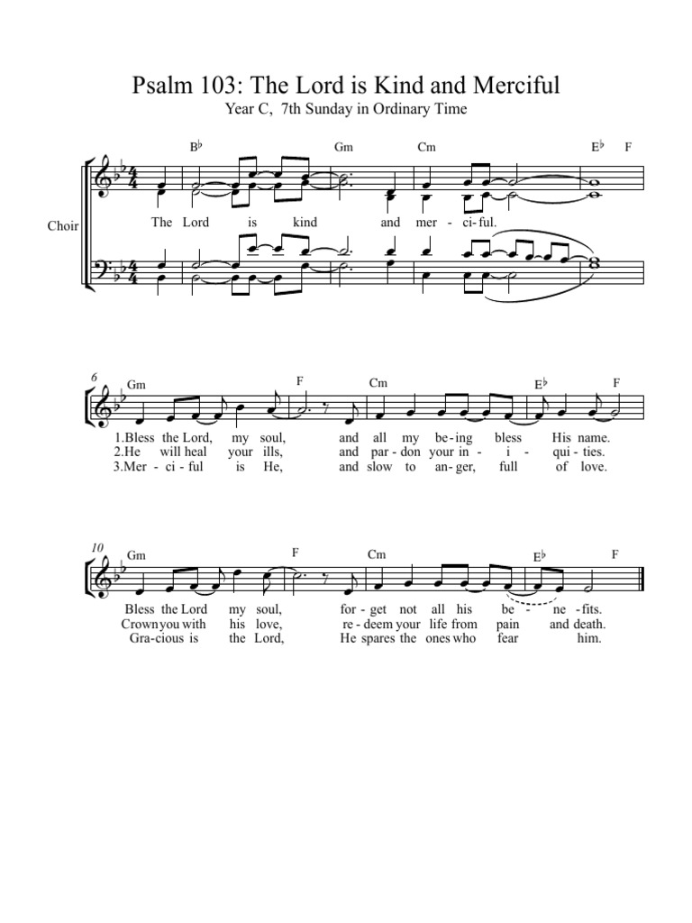Psalm 103: The Lord Is Kind and Merciful | PDF