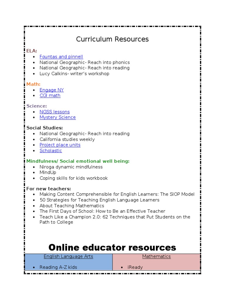 Curriculum Resources | PDF