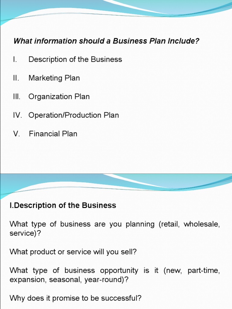 What Information Should A Business Plan Include? | PDF | Business ...