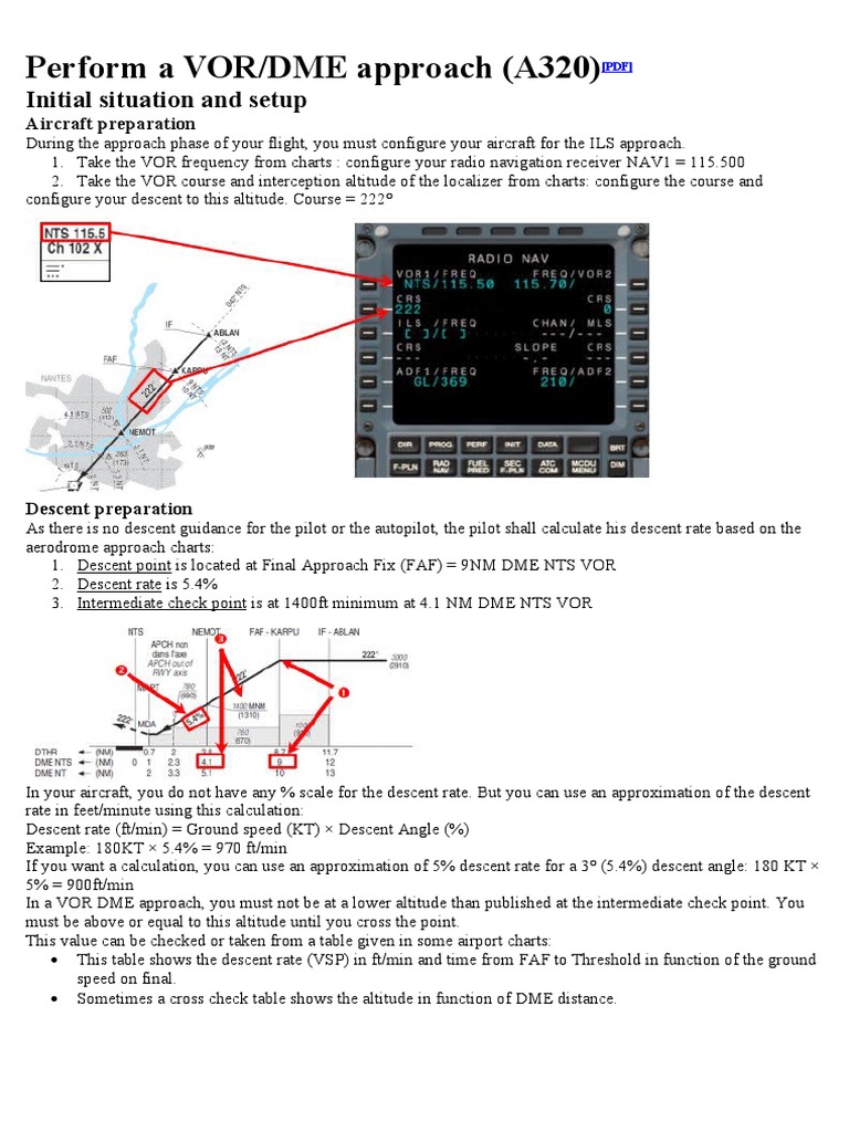 A320 VOR/DME Approach Guide | PDF | Aerospace | Aeronautics