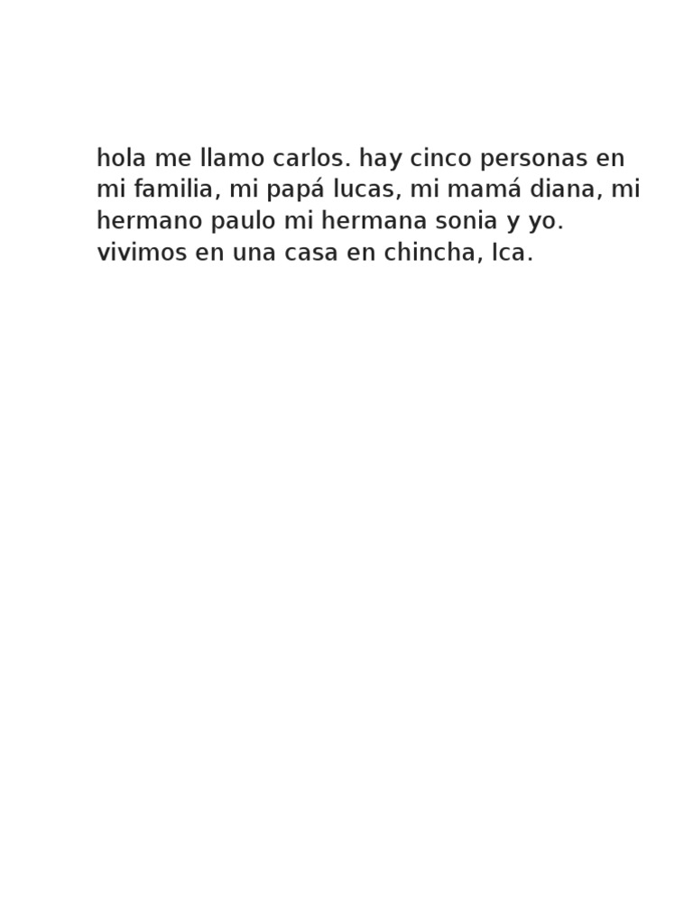 Hola Me Llamo Carlos | PDF