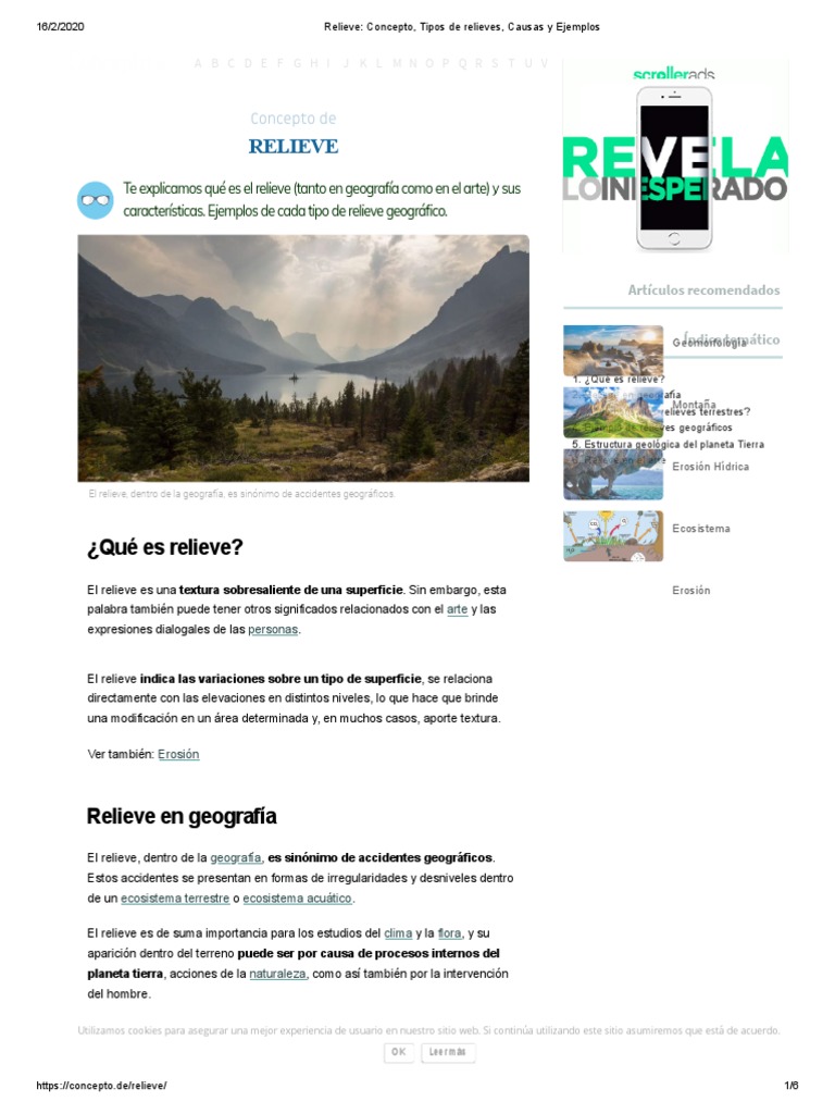 Relieve - Concepto, Tipos de Relieves, Causas y Ejemplos | PDF ...