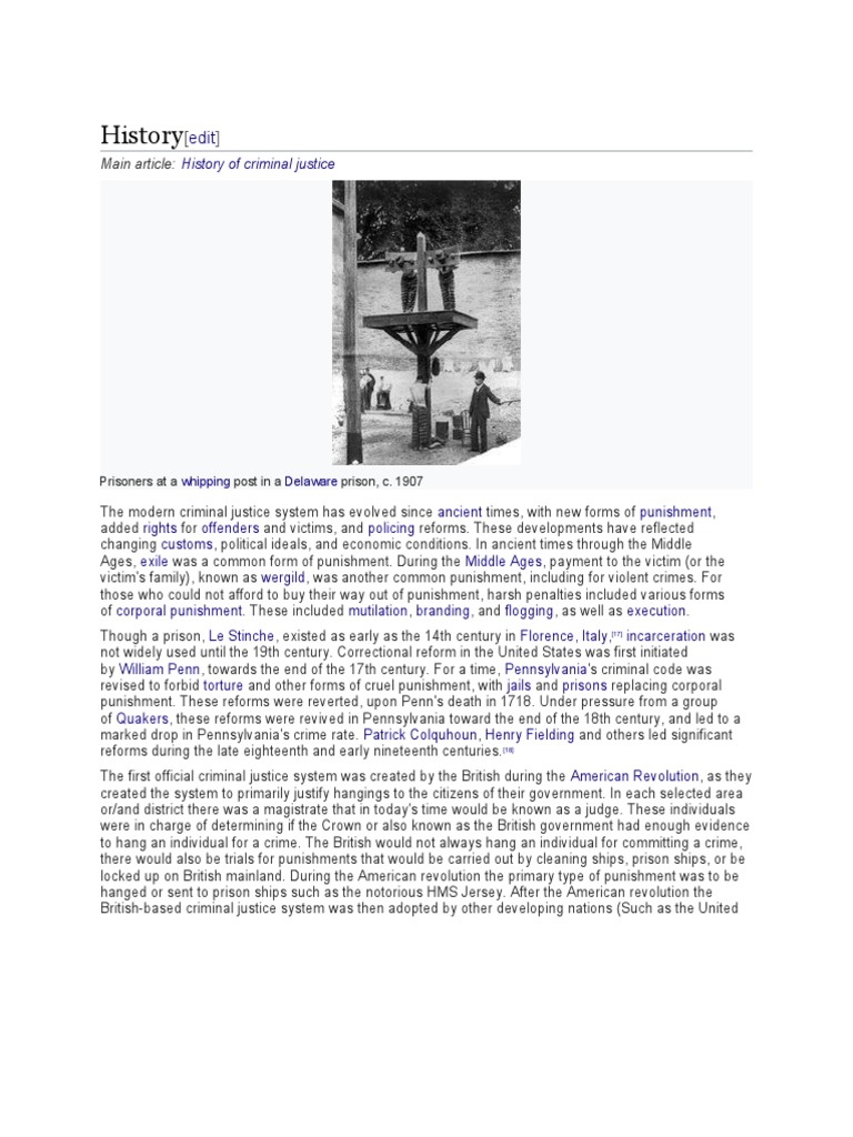 History: History of Criminal Justice | PDF | Criminal Justice | Crime ...