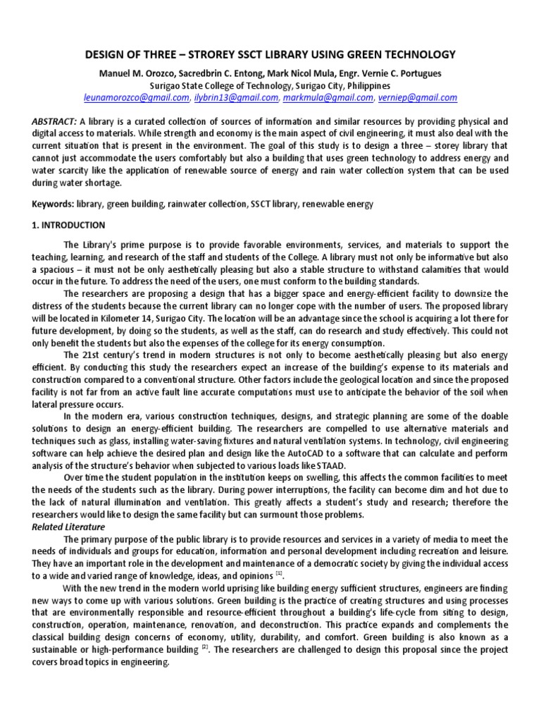 Design of Three - Strorey SSCT Library Using Green Technology | PDF ...