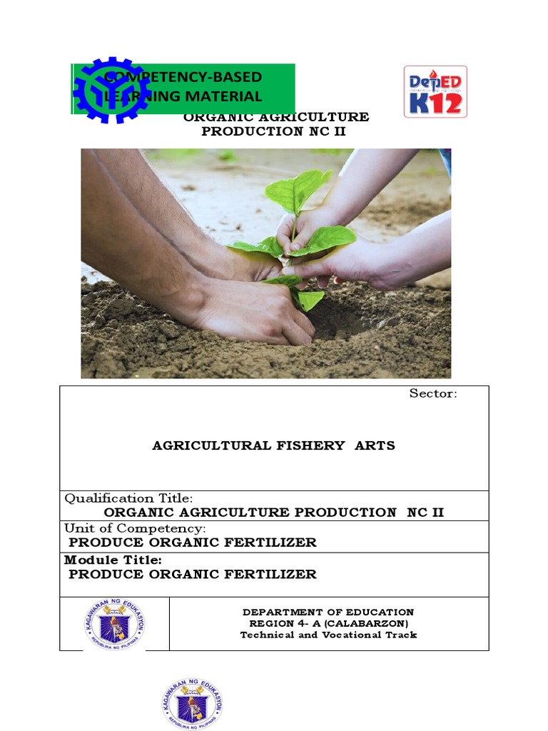 Competency-Based Learning Material: Organic Agriculture Production NC ...