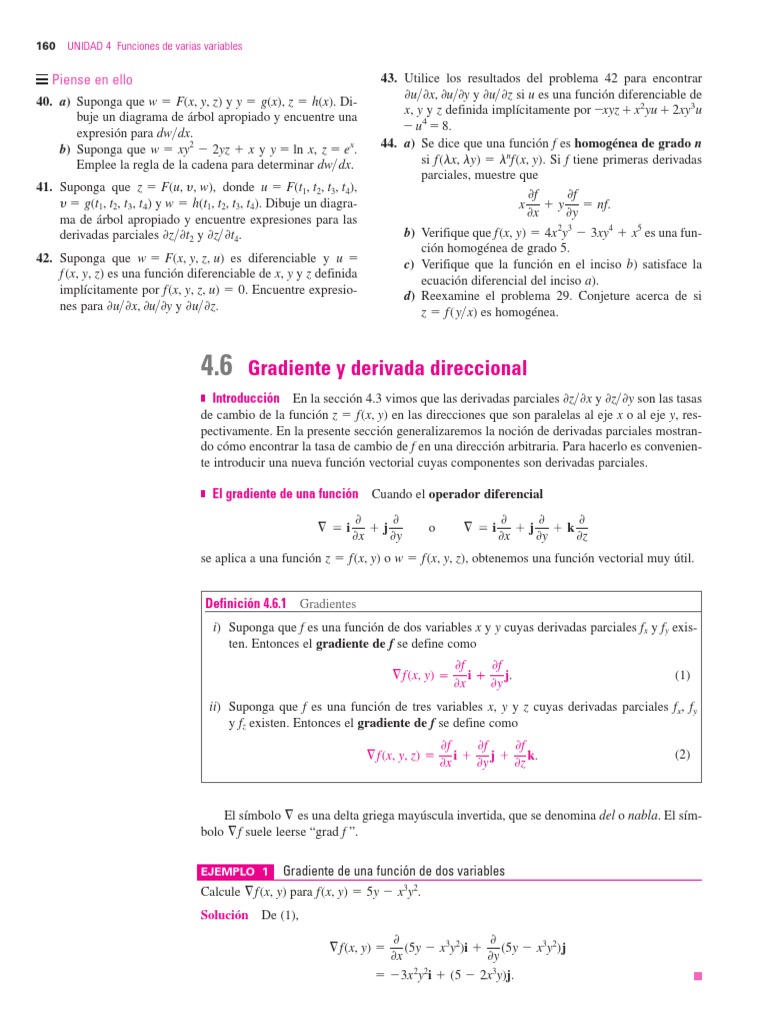 Gradiente y Derivada Direccional PDF | PDF | Degradado | Derivado